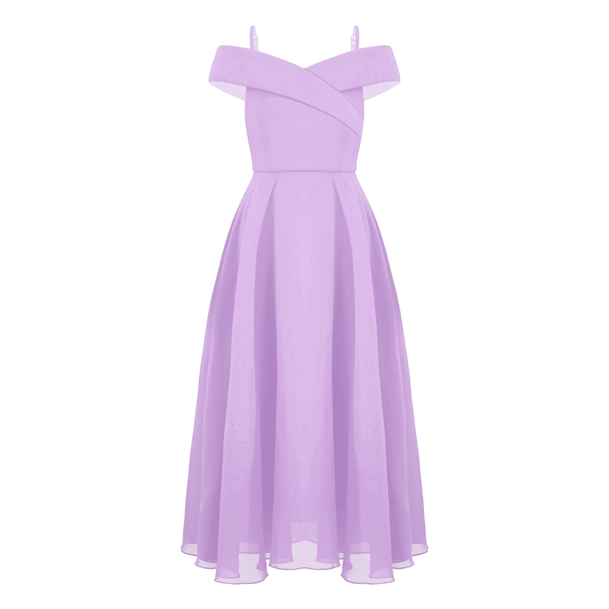 Click here for Renvena Girls Kids Chiffon Off Shoulder Wedding Pa... prices