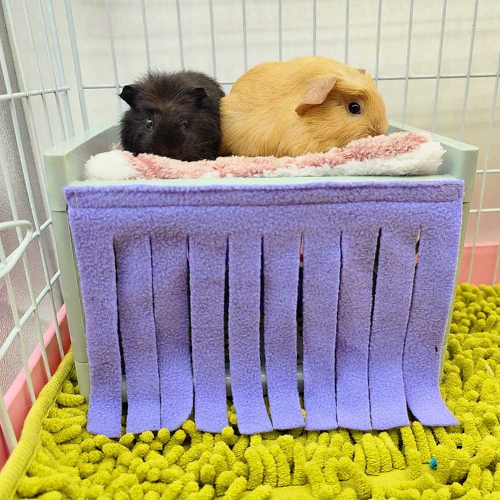 Plush House Bed Cages for Cavy with Tassel Curtain, Soft Washable ...