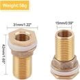 Water Tank Connector 4 Sets Brass Bulkhead Tank Fitting Golden ...