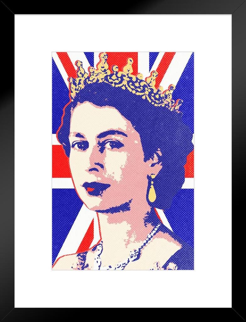 Queen Elizabeth II UK Pop Art Portrait Poster Union Jack Queen Mother ...