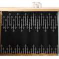 Black Geometric Small Cabinet Curtains 11"W x 13"L, Boho Modern ...