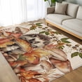6x9Ft Area Rugs Fall Mushroom Hedgehog Non-Skid Rubber Backing Large ...
