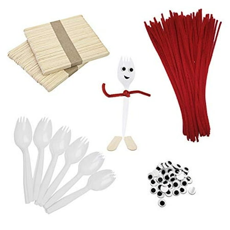 Fork Creativity Set 100 Sets Forky DIY Toy Party Favors Pack Plastic ...