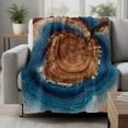 Blue Brown Blanket Soft Cozy Warm Twin Blanket for Bed, Plush Fuzzy ...
