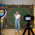 Black Spiders Backdrops for Photography, Vintage Green Web Insects ...