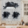 Black Broken Wall Kitchen Curtains Swag Valance and Tier Curtains Set ...