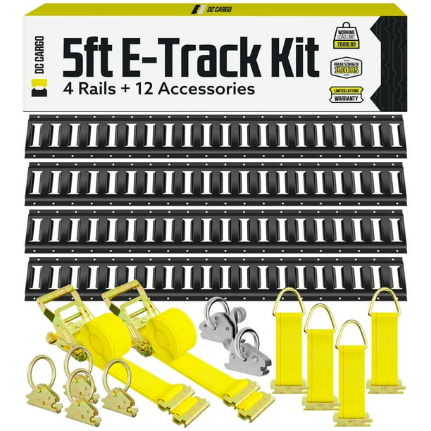 DC Cargo Etrack Rails Kit 5' Black Trailer Tie Down Rails & E Track ...