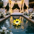 YingYouFu Waterproof Solar Floating Lotus Flower LED Pool Lights 2 Pack ...