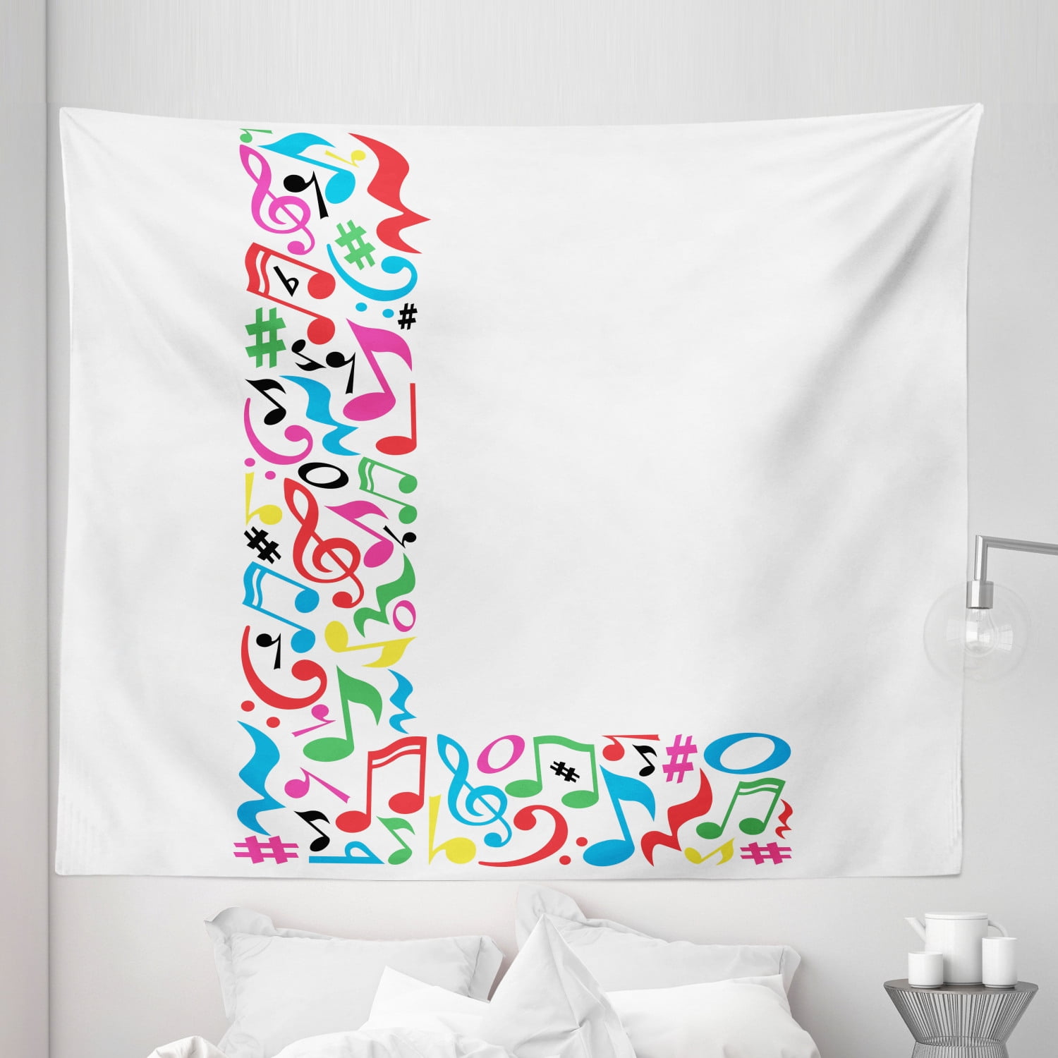 Letter L Tapestry, Capital Sign a Musical Inspiration Design Vibrant ...