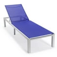 LeisureMod Marlin Patio Chaise Lounge Aluminum White Frame Set of 2 ...