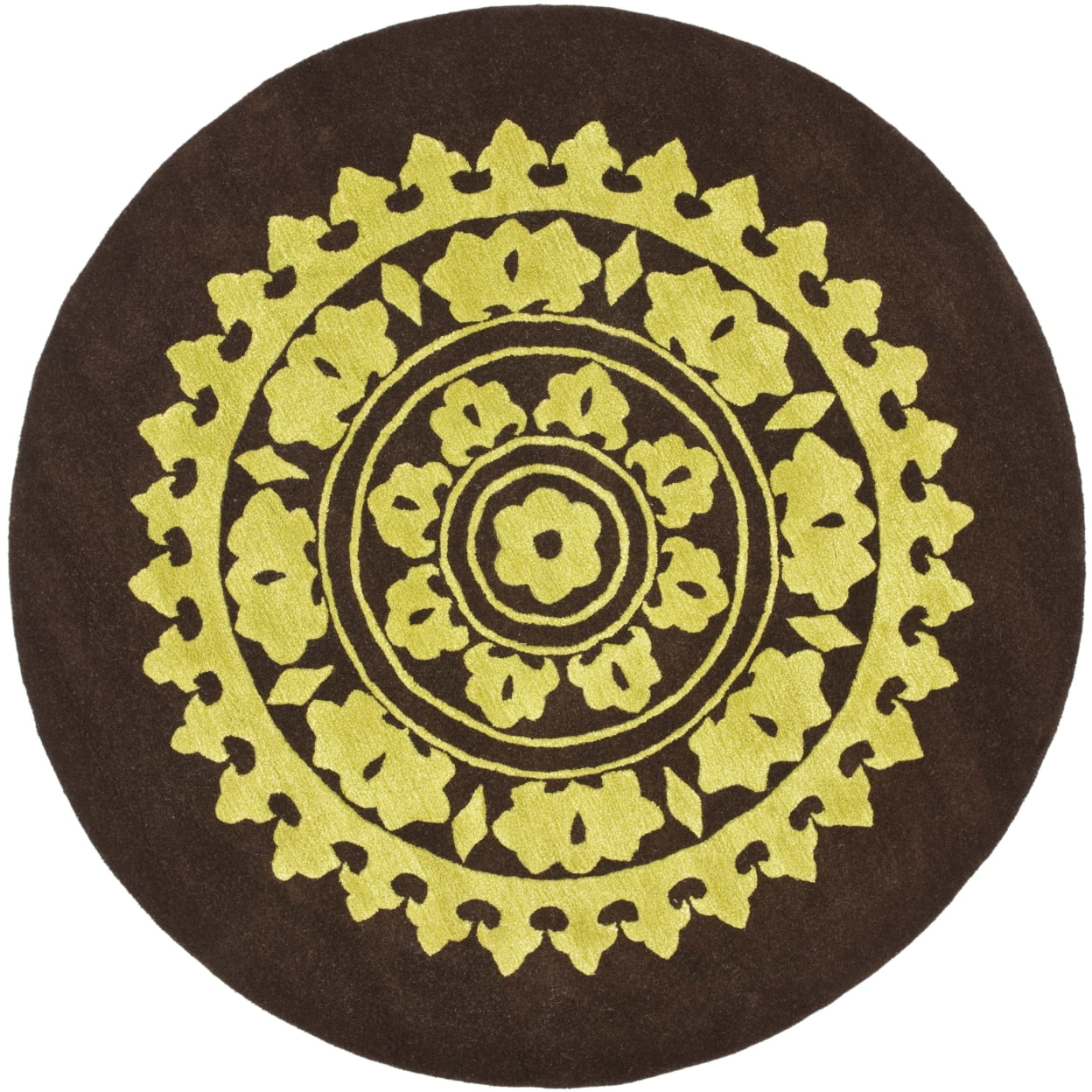 Soho Brown/Green Rug Rug Size: Round 6' - Walmart.com