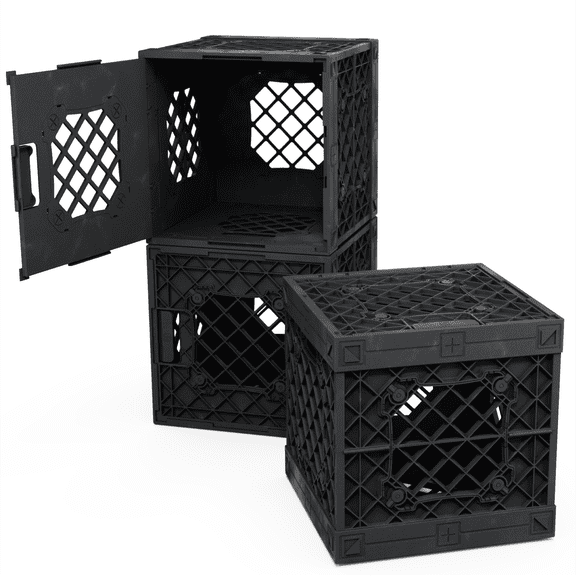UbeCube Plastic Office Storage Crate, Black (3 Pack) - Walmart.com