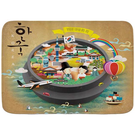 Bath Bathroom Rugs with Non Slip Backing,Korea Traditional South Korean ...