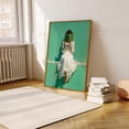 Affixzi Emerald Green Book Nook Print, Reading Girl Wall Art, Cozy ...