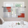 Abstract Art Sheer Curtains for Living Room Bedroom, Retro Red Grey ...