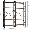 5 Tiers Bookshelf, Classically Tall Bookcase Shelf, Industrial Book ...