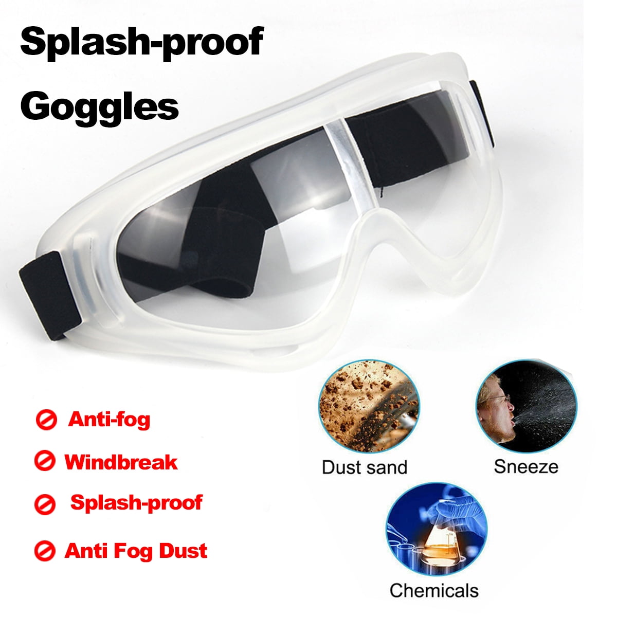 1pcs PC Medical Safety Goggles Anti-fog,Dust, Wind, Chemical Fumes ...