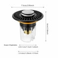 Black Universal Pop-Up Sink Stopper Core, Quick-Swap Push-Type Drain ...