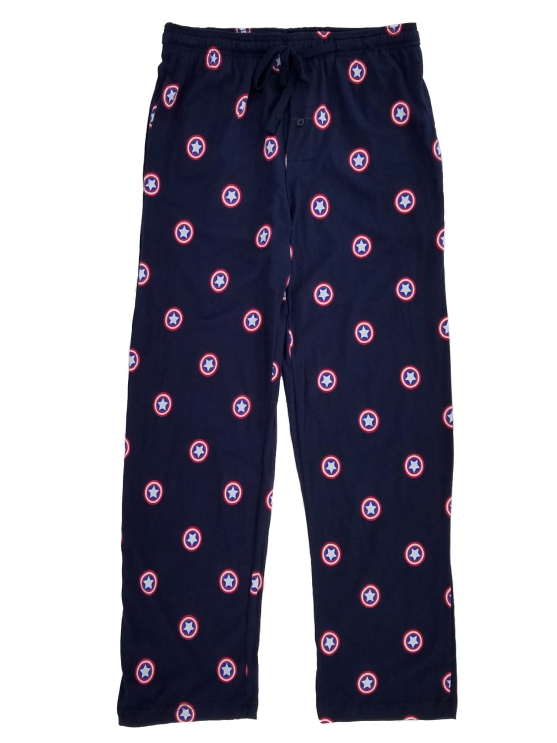 Captain America Marvel Mens Navy Blue Knit Sleep Pants Pajama Bottoms ...