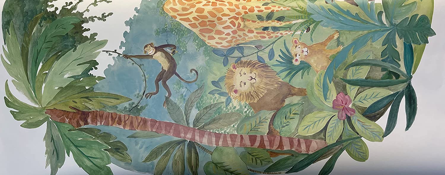 Concord Wallcoverings Wallpaper Mural Kids Pattern Cartoon Jungle Wild ...