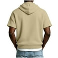 Kukoosong Men's Solid Color Short Sleeve Hooded Crop Top with Zipper ...