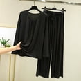 Akafmk Women's Lightweight Pajama Set Long Sleeve Long Pants Round Neck ...