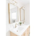Highland 24" x 36" Brushed Gold Rounded Corner Wall Mirror, Rectangular ...