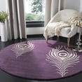 SAFAVIEH Soho Jarvis Peacock Feather Wool Runner Rug, Purple/Ivory, 2'6 ...