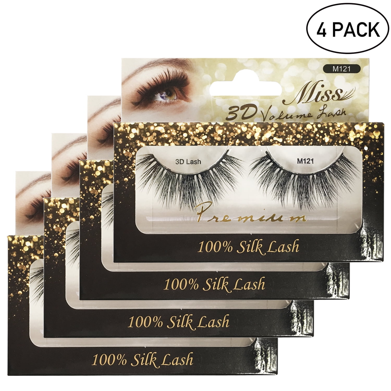 Miss Lashes 3D Volume Tapered Natural Silk Eyelash Extension [4-PACKS ...