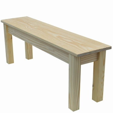 Pemberly Row Rustic Unfinished Wood Farmhouse Bench, Parawood, Easy to ...