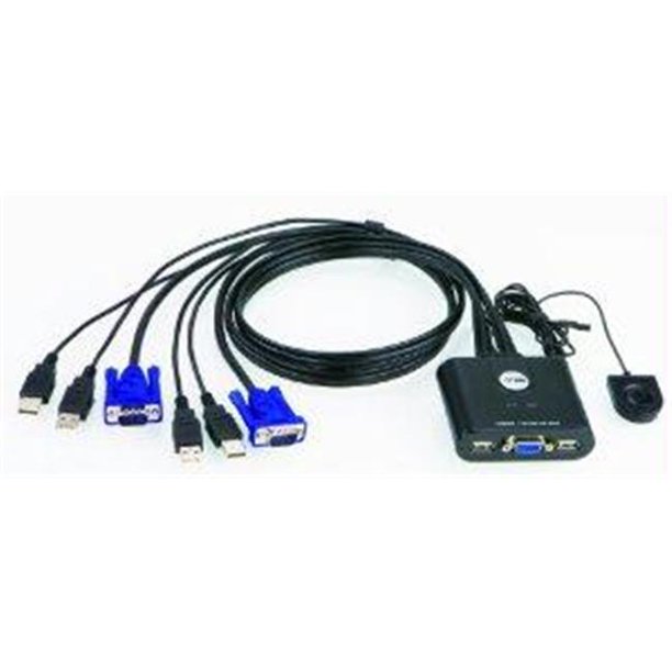 Aten 2PORT USB KVM SWITCH W/2 CABLES SUP UP TO 2048X1536 - Walmart.com
