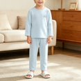 Ruyang 2 Piece Boys Girls Summer Cotton Outfit Thin Stripe Long Sleeve ...