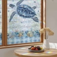 Blue Turtle Coastal Window Privacy Film Summer Starfish Beach Shell ...