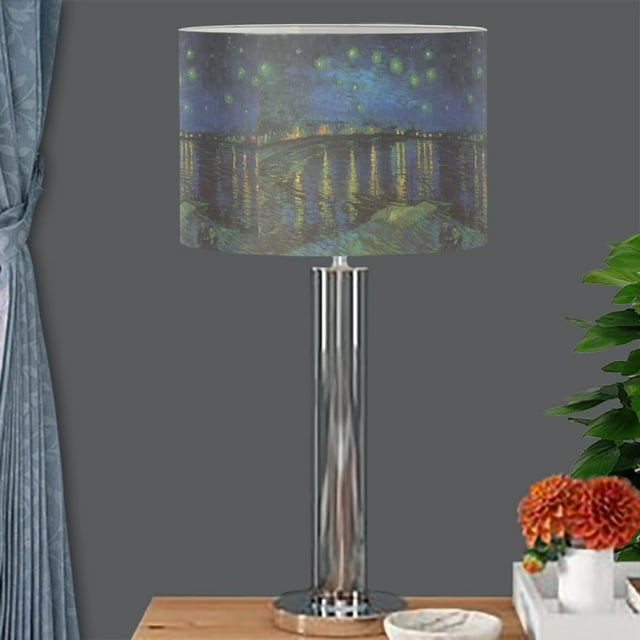 NETILGEN Vincent Van Gogh Cylinder Lamp Shade Starry Night over The ...