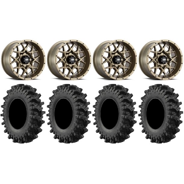 ITP Hurricane 14" Wheels Bronze 30" MotoSlayer Tires Honda Pioneer ...
