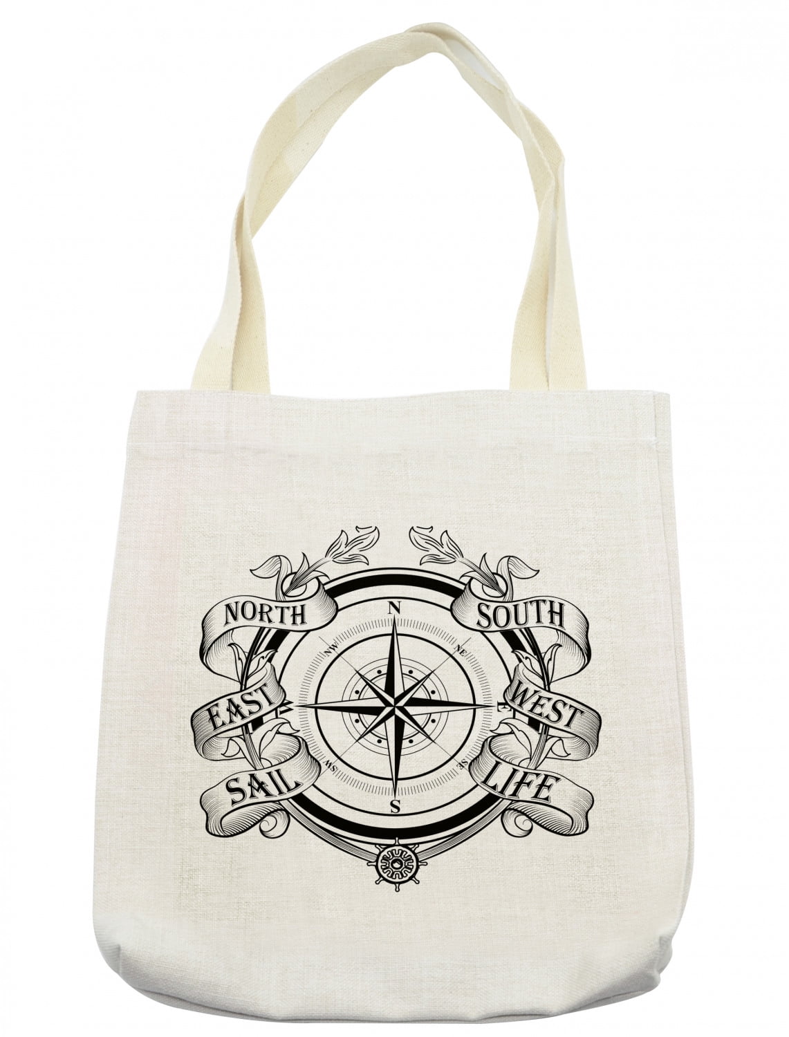 Compass Tote Bag, Navigation Device Direction Flares Sail Life Marine ...