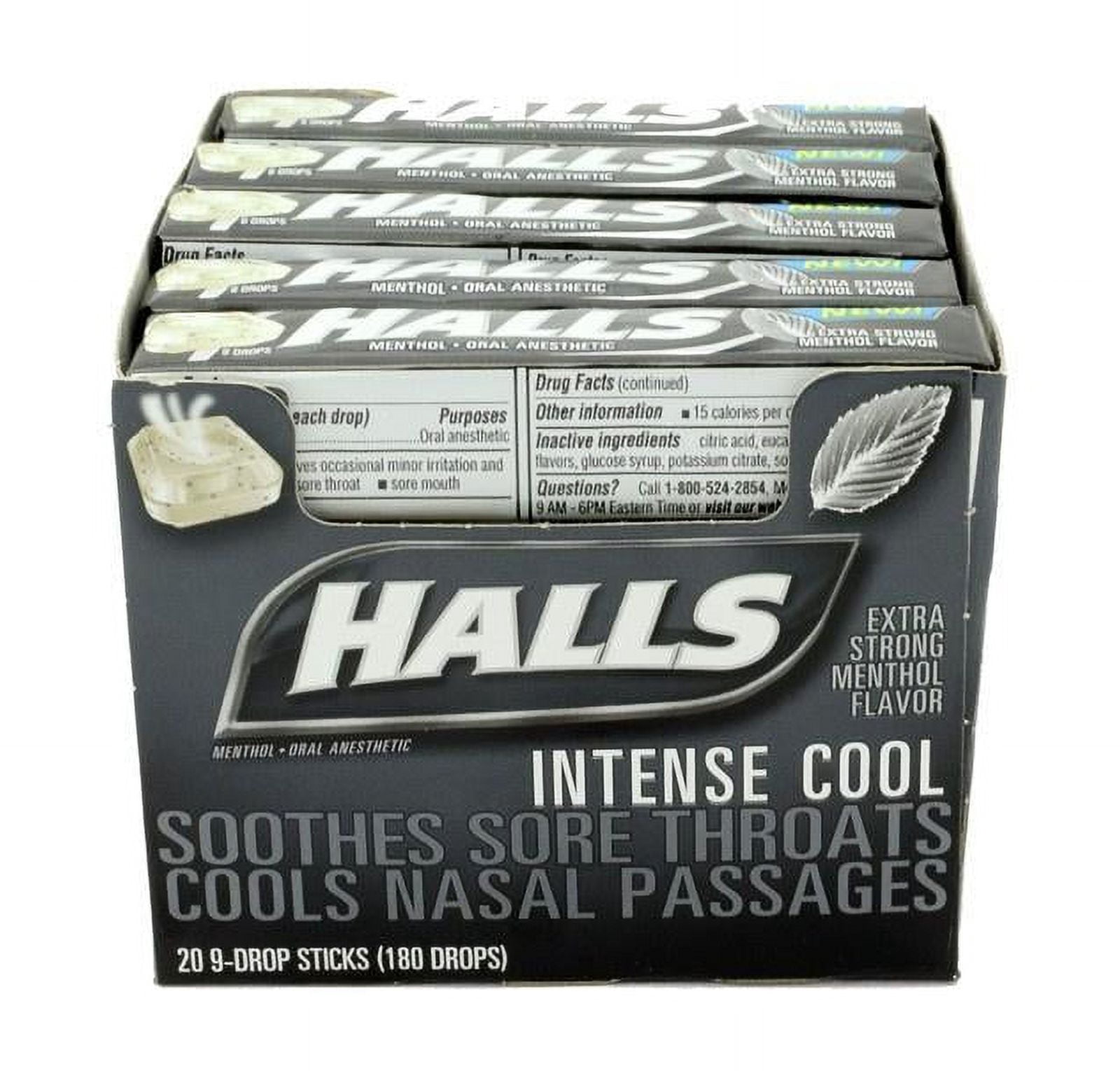 Halls Drops, negro fuerte (paquete de 9) | Walmart en línea