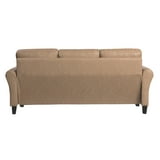 Lifestyle Solutions Alexa Sofa with Rolled Arms, Brown Fabric - Walmart.com