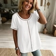 Favoffer Womens Linen Blend Tops V Neck Short Sleeve Ruffle Solid Color ...
