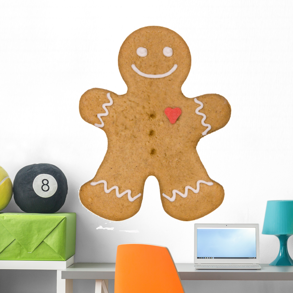 Gingerbread Man Wall Decal by Wallmonkeys Peel and Stick Graphic (36 in ...