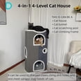 4-Level House for Indoor Cats,Covered Beds and Furniture with Scratch ...