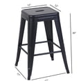 24 Inch Metal Bar Stools Set of 4, Backless Counter Height Stools with ...