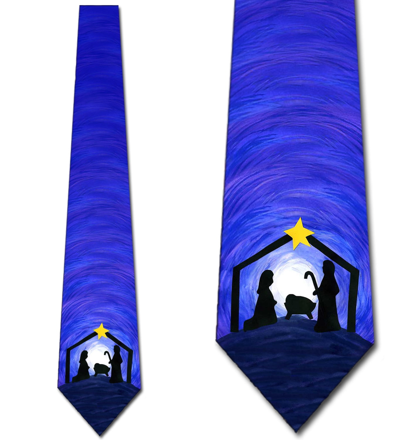 Nativity Scene Ties Blue Necktie Mens Necktie by Three Rooker - Walmart.com