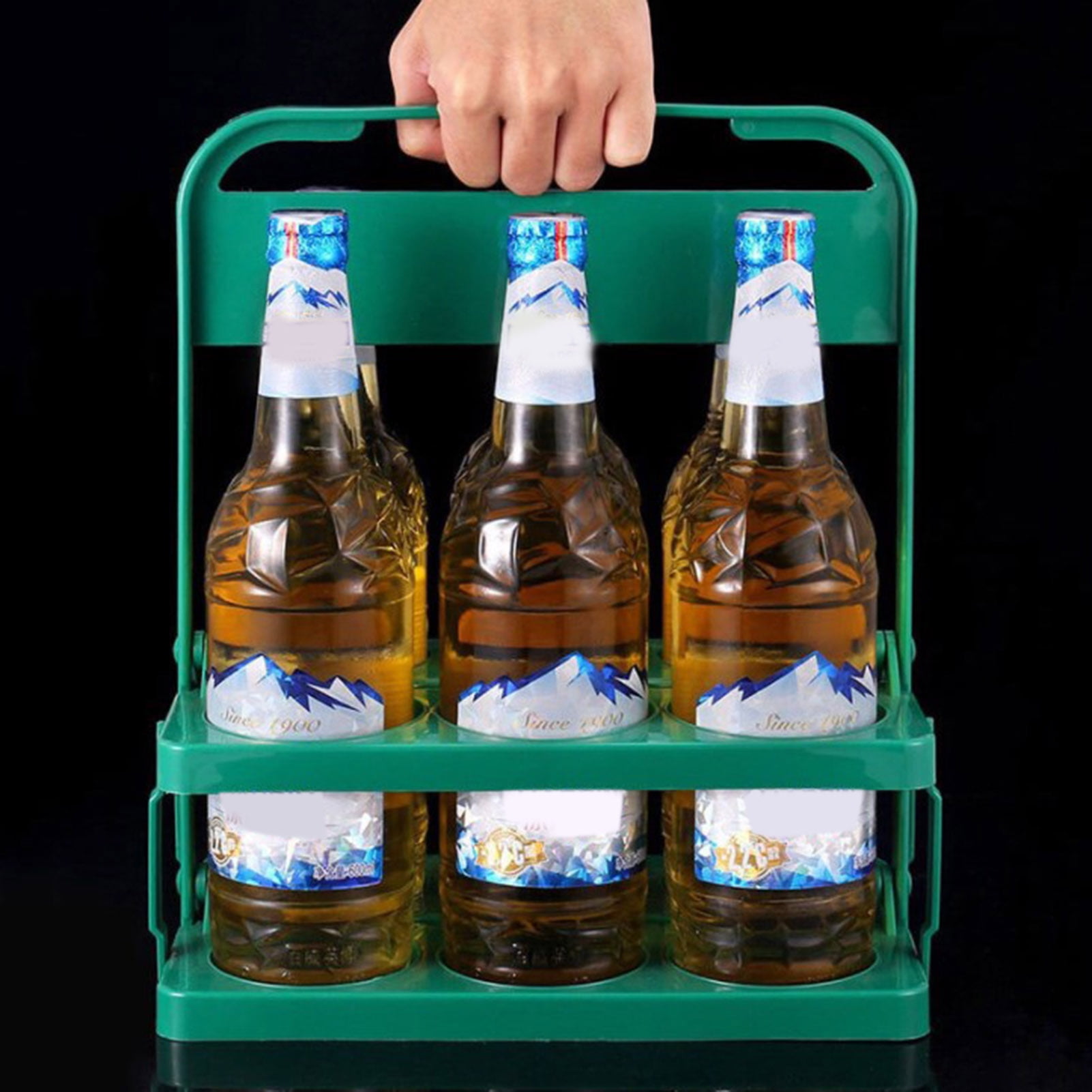 Travelwnat Foldable Plastic Drink Carrier with Handle, Beverage ...