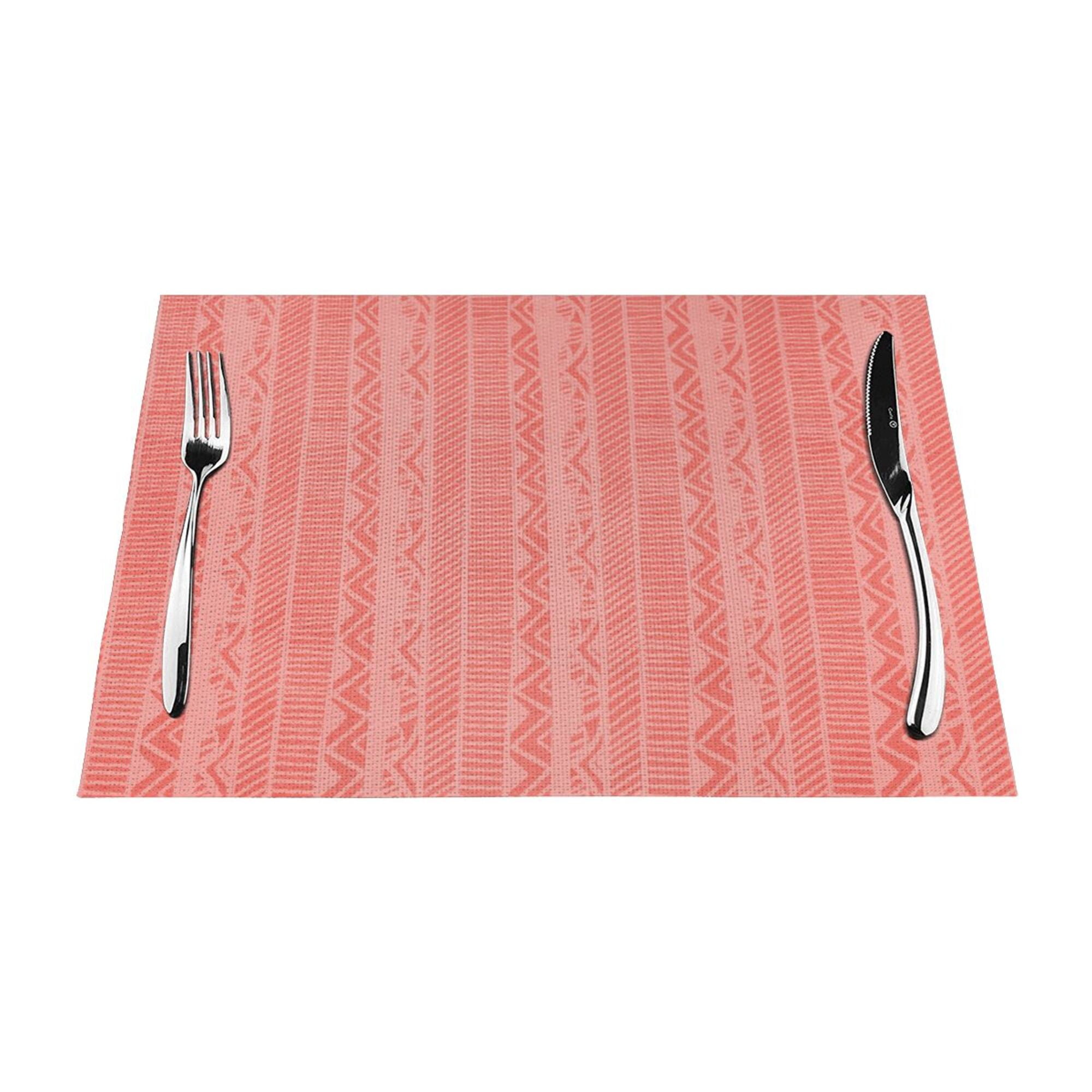 YFYANG Washable Heat-Resistant Placemats, 70% PVC/30% Polyester, Pink ...