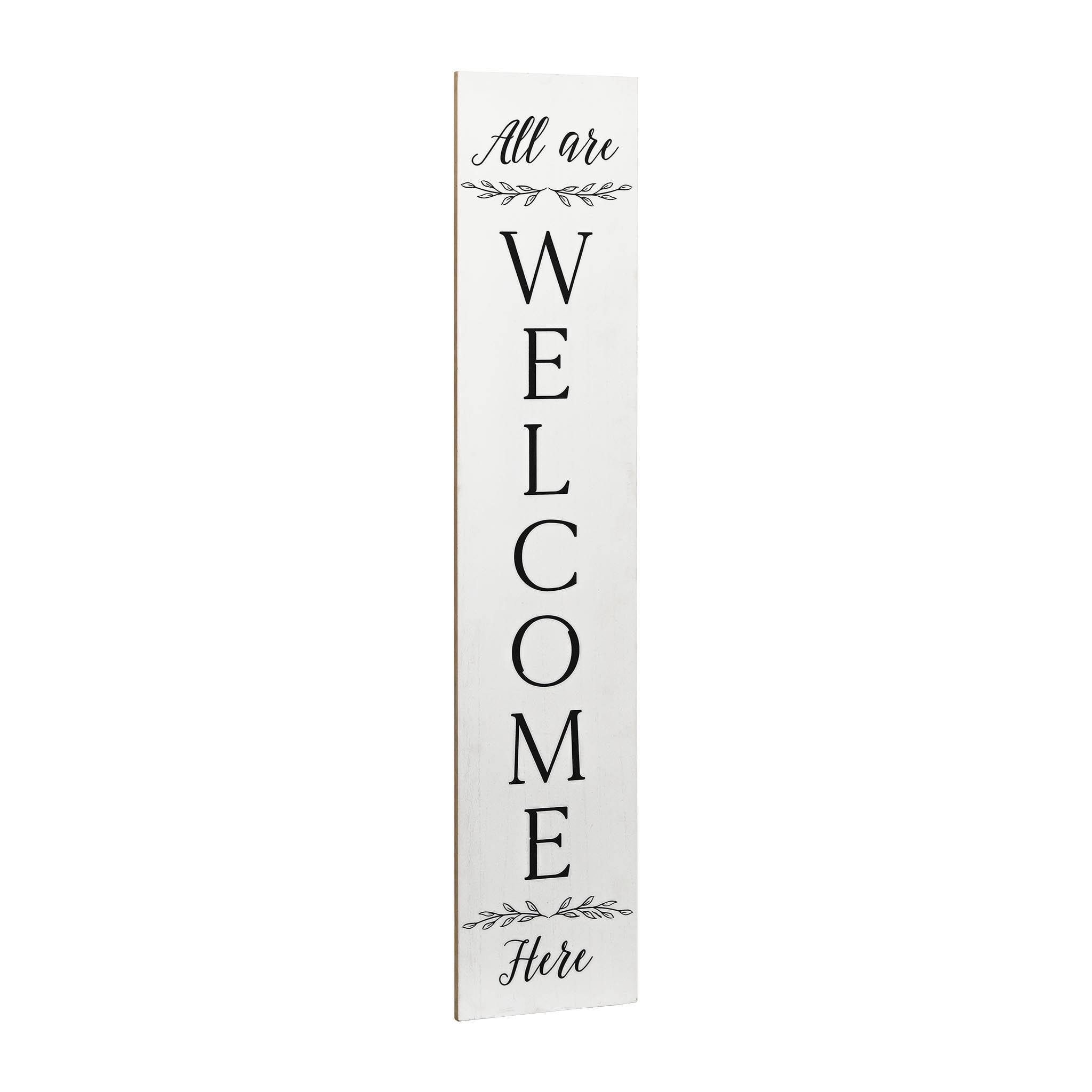 Parisloft Farmhouse All Are Welcome Here Vertical White Wood Wall ...