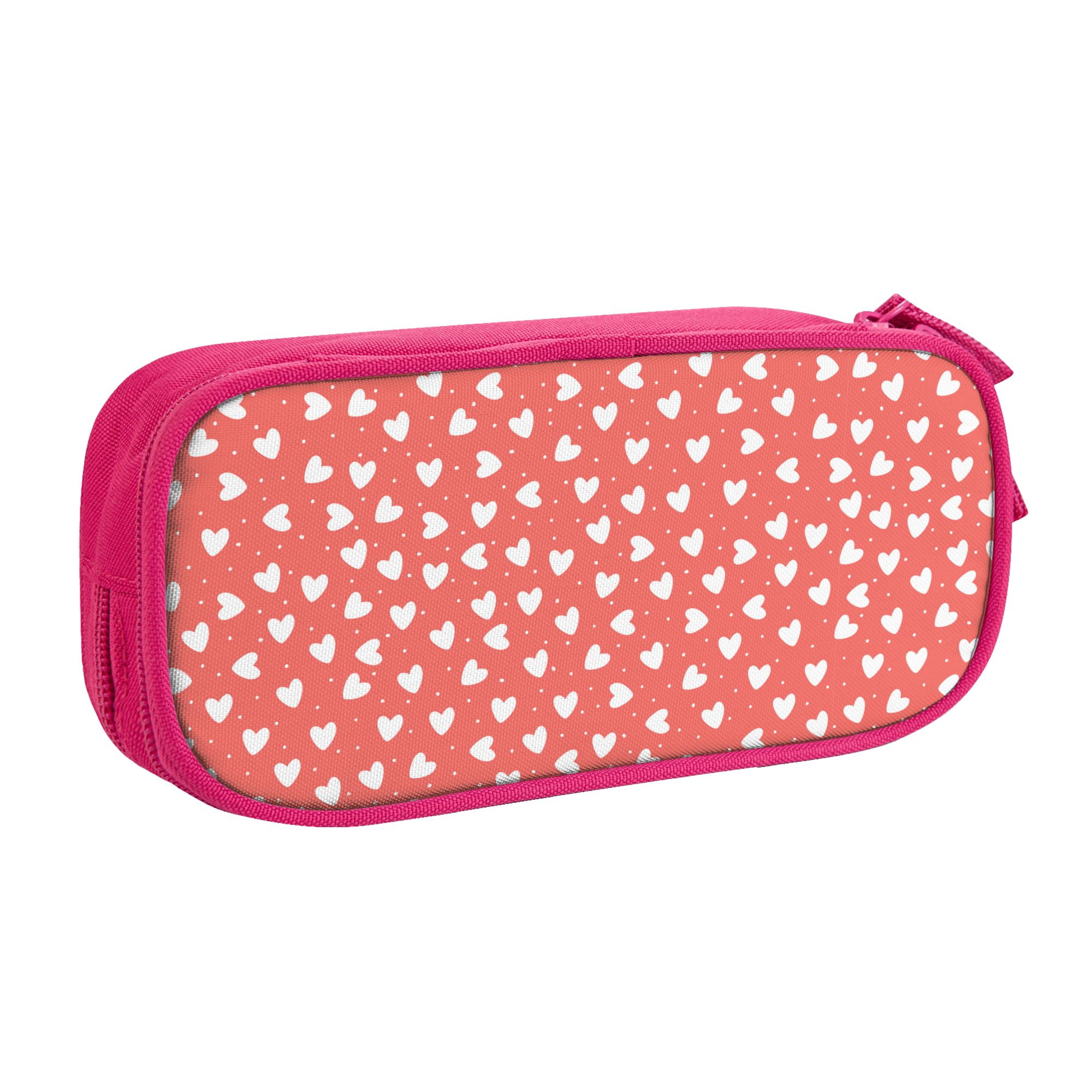 TEQUAN Large Capacity Pencil Case, Red Hand Drawn Hearts Pattern Pencil ...