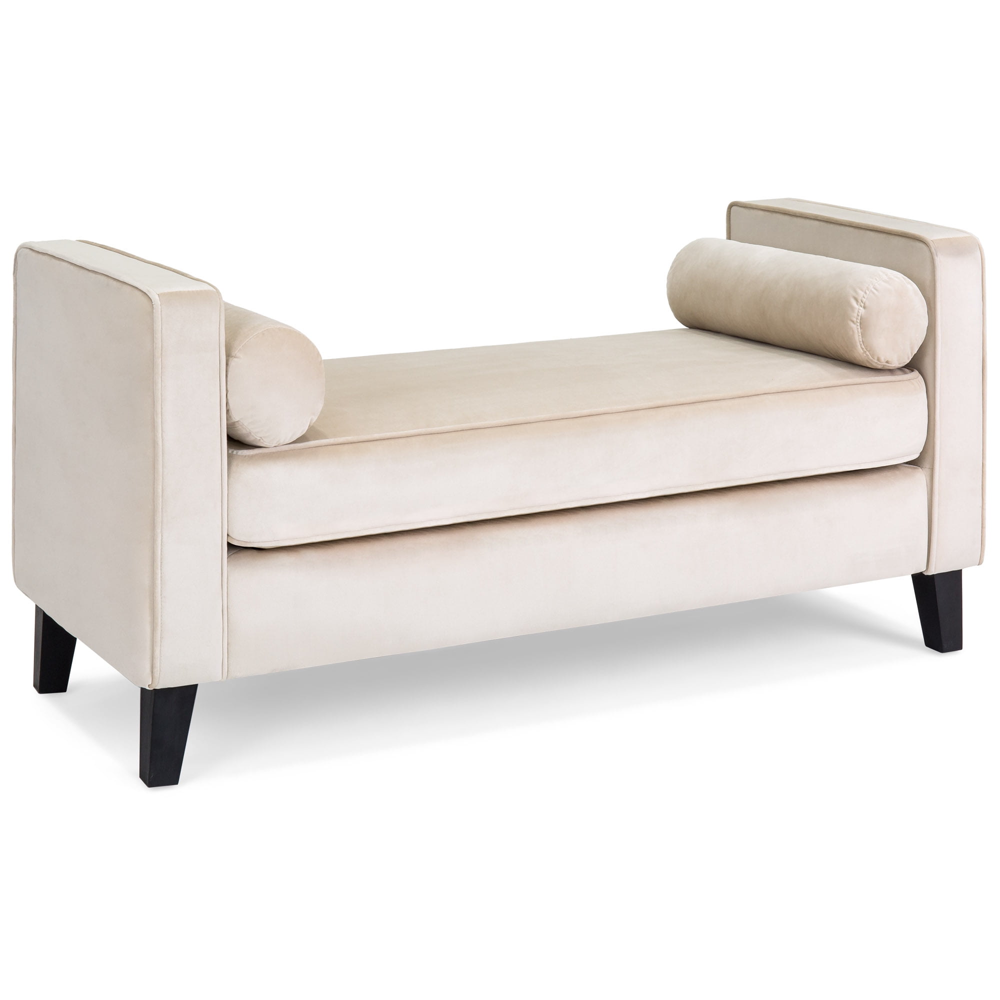 Best Choice Products Velvet Upholstered Accent Ottoman Bench For