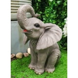 Ebros Ruby The Elephant Sitting Pretty with Trunk Up Large Statue 17 ...