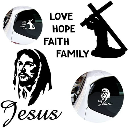 2 Pieces Car Stickers Jesus Car Decals Christian Car Window Decals ...